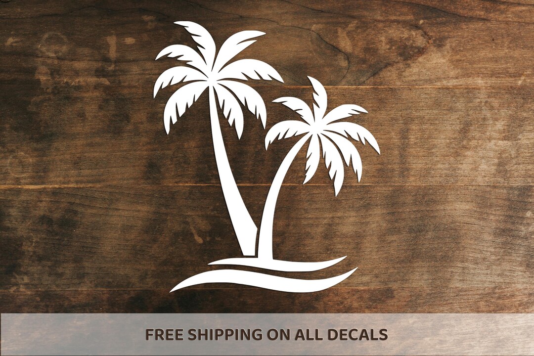 Palm Trees Vinyl Decal | Tropical Island Bumper Sticker | Beach Theme ...