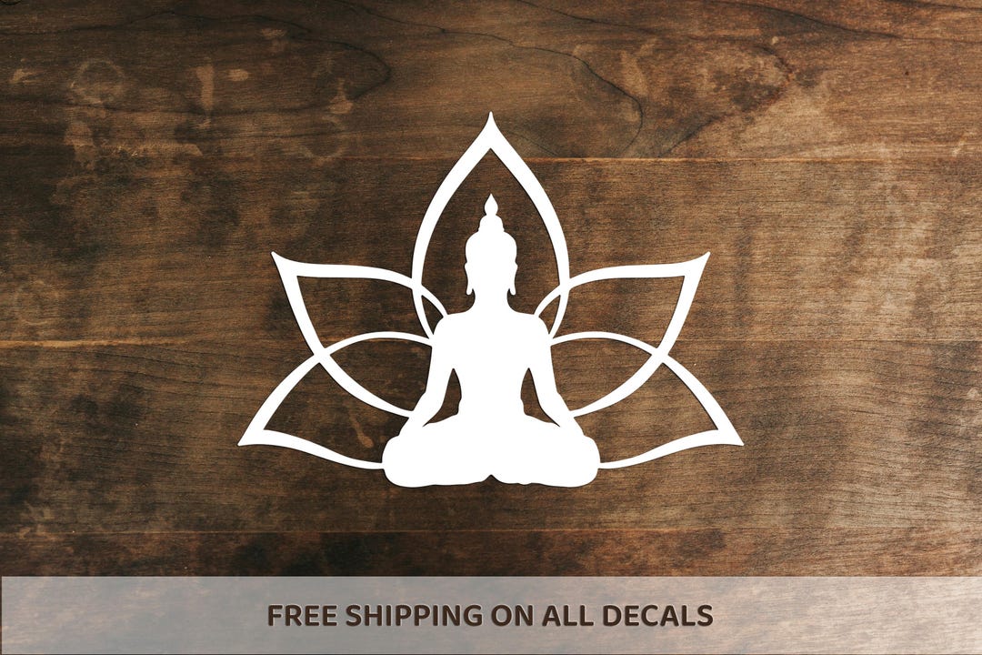 Buddha Lotus Vinyl Decal | Buddhist Bumper Sticker | Spiritual Zen ...