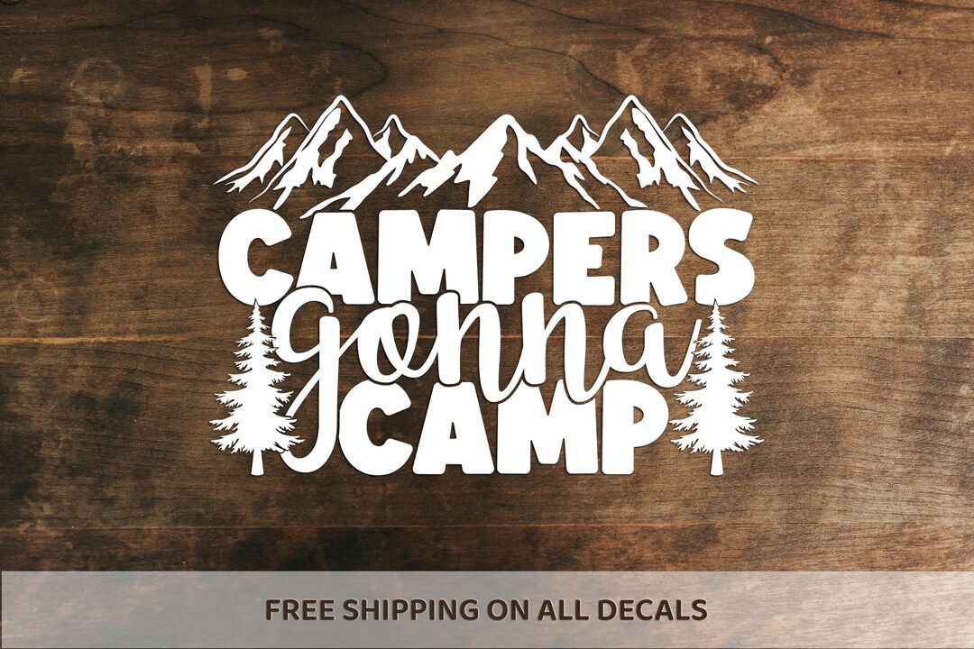 Camping Vinyl Decal | Camper Van RV Adventure Bumper Sticker | Outdoors ...