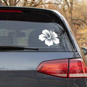 Hibiscus Vinyl Decal | Hawaiian Tropical Flower Bumper Sticker | Exotic ...