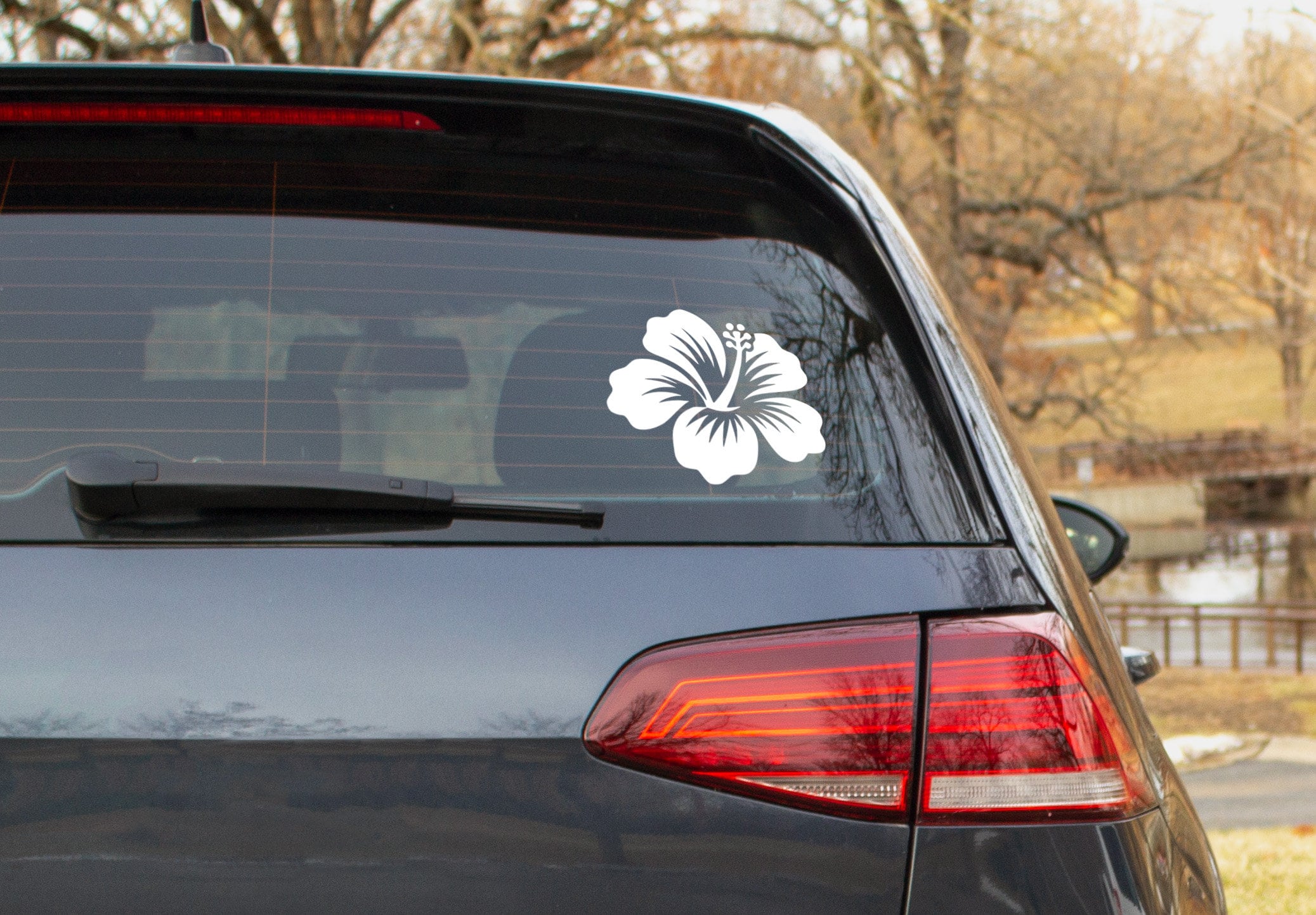 Hibiscus Vinyl Decal | Hawaiian Tropical Flower Bumper Sticker | Exotic ...