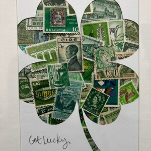 Get Lucky With a Four Leaf Clover Stamp Collage - Etsy