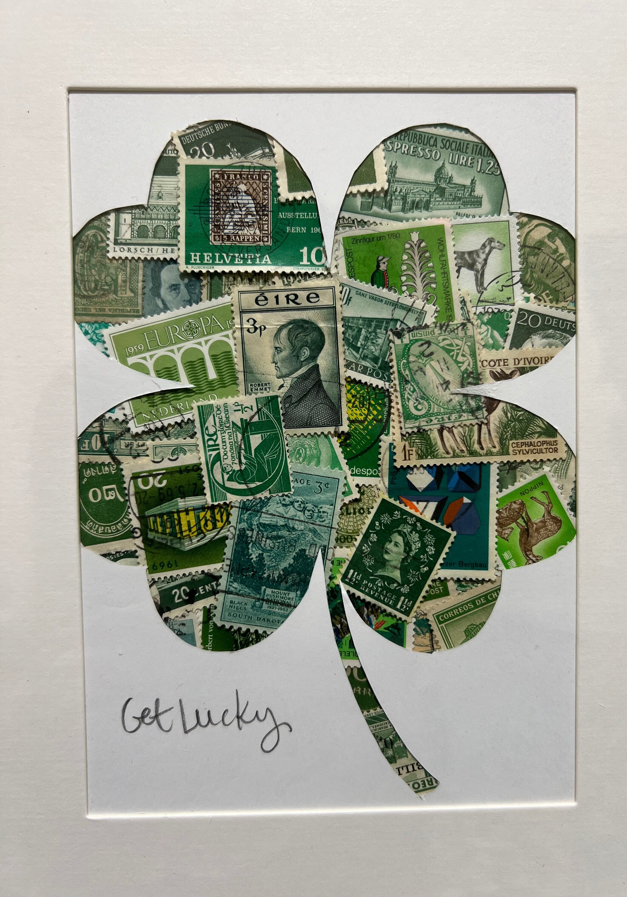 Get Lucky With a Four Leaf Clover Stamp Collage - Etsy