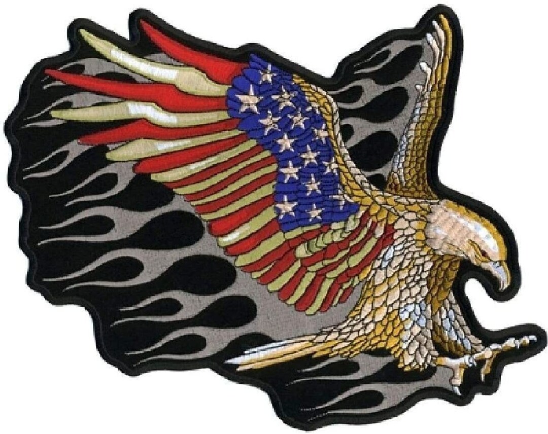 Attack Eagle USA Flag Embroidered Patch – Iron on / Sew On - Etsy
