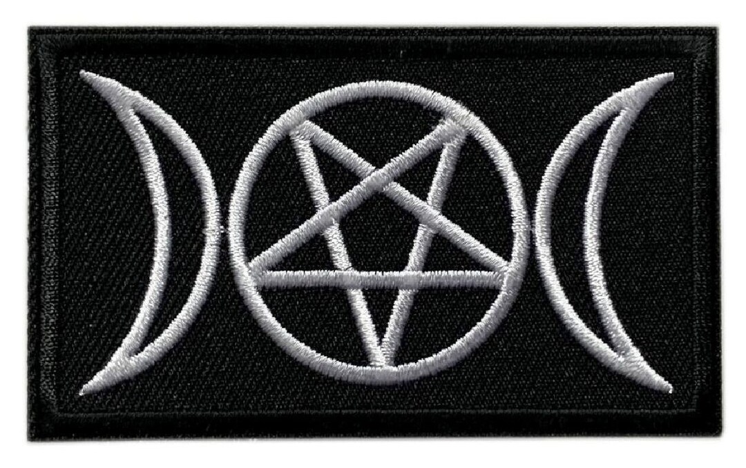 Pagan Triple Goddess Symbol Patch 3.0 by 1.75 Inch Iron on Sew on PZ1 ...