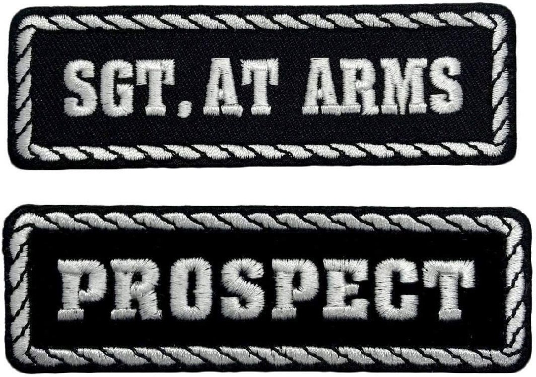 SGT Sargent at Arms,prospect Officer MC Patch {2PC Bundle -black ...