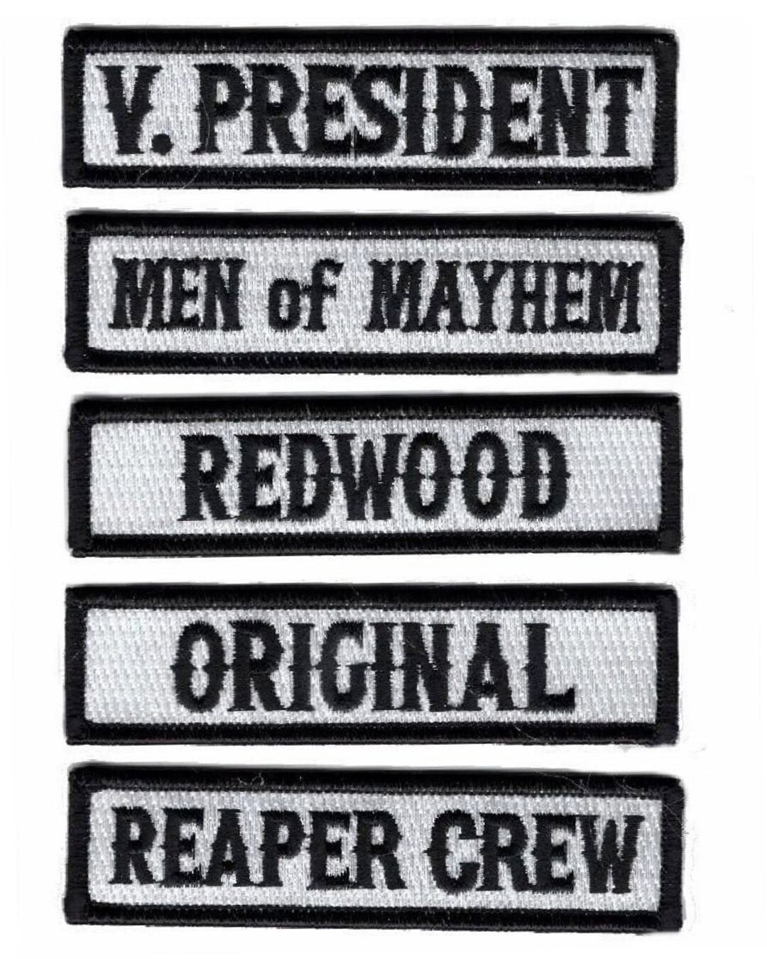Biker Club Vest Patches: Officer Title Rank, Reaper Crew - 5pc Set - Etsy