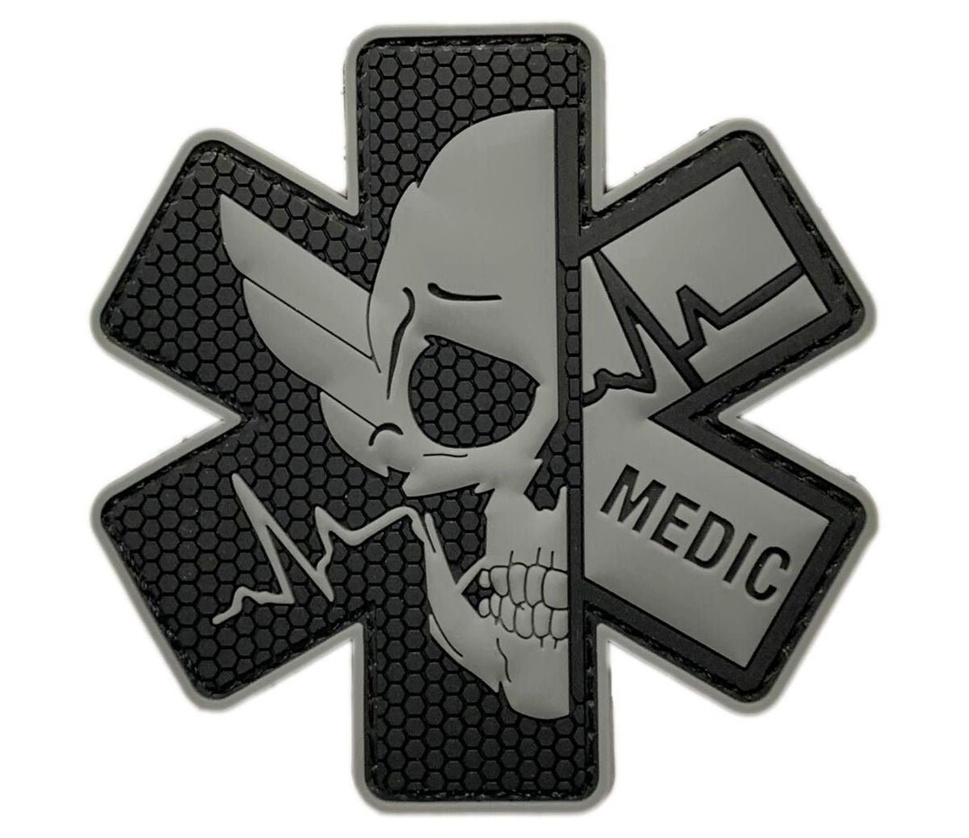 Medic Paramedic Skull Patch [3.0 Inch - PVC Rubber- “hook Brand ...