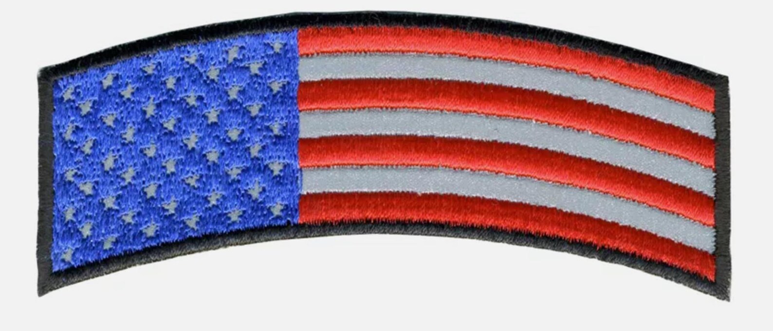 Reflective American Flag Rocker Embroidered Iron on Sew on 4.0 by 1 ...
