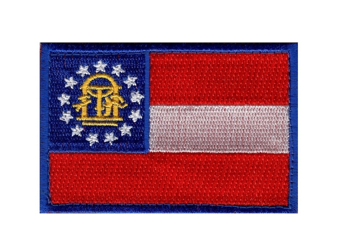 Georgia State Flag 3 Inch Patch Embroidered Hook Fastener - Etsy