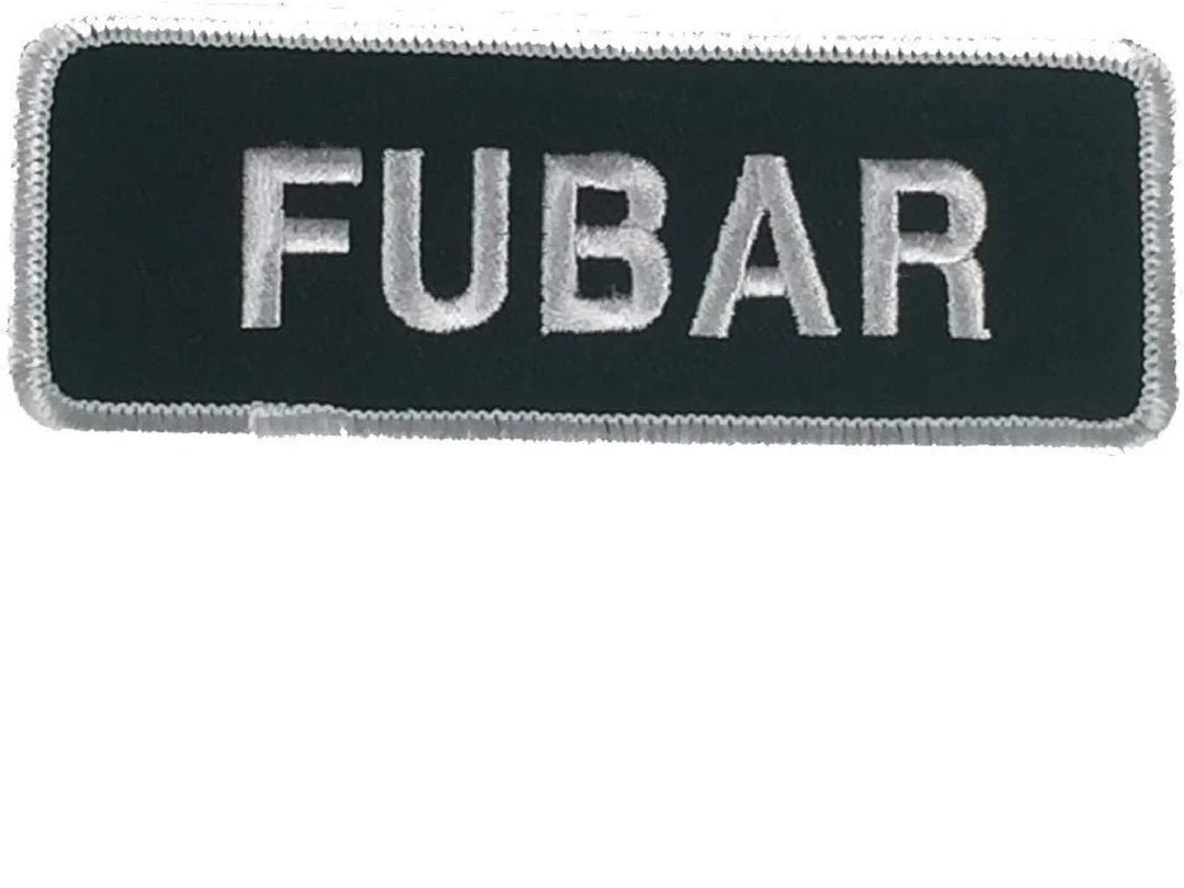 FUBAR PATCH - White on Black Background - Etsy