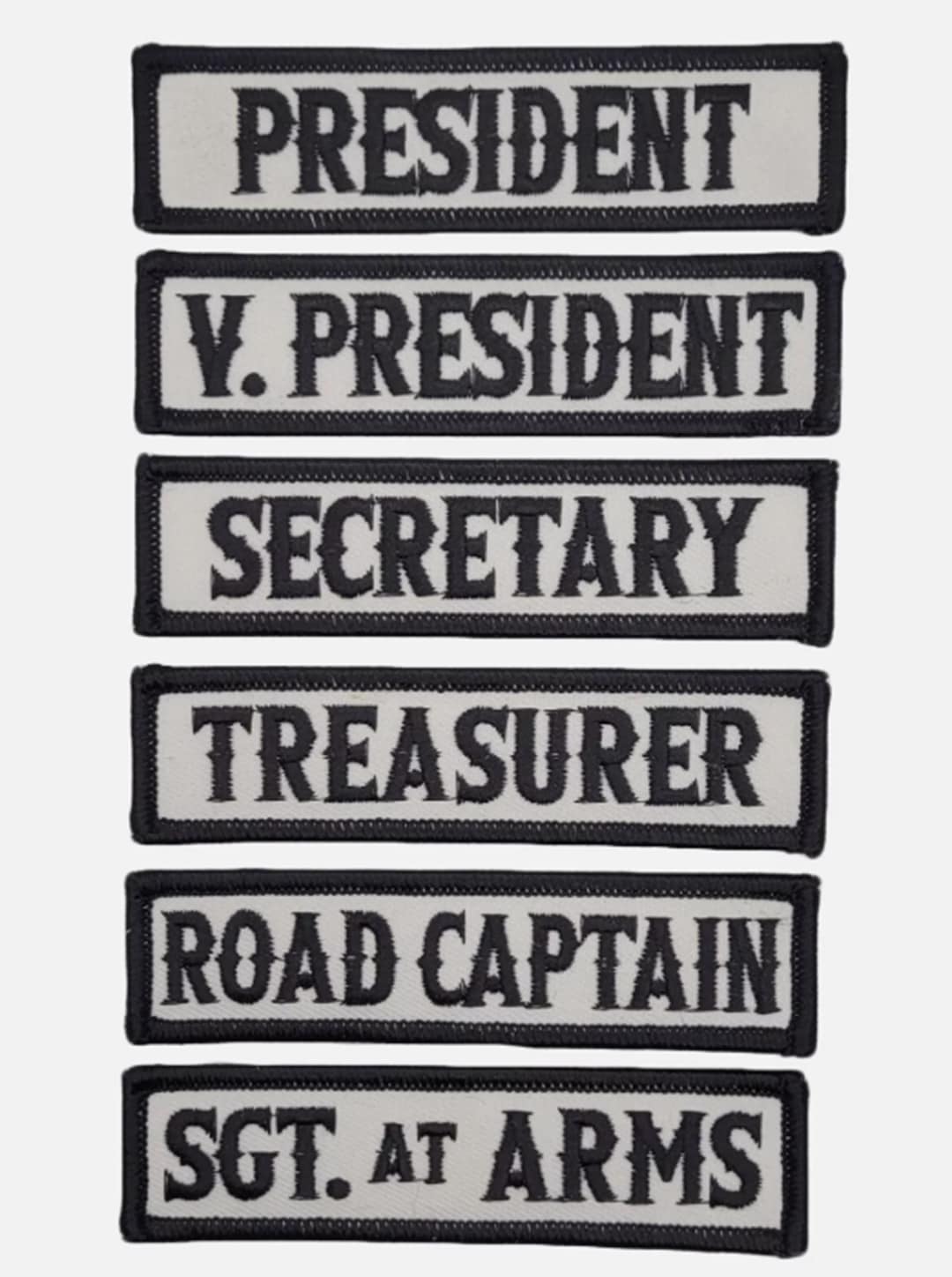MC Biker Club Officer Title Patches - 6pc Embroidered Iron-on Set - Etsy