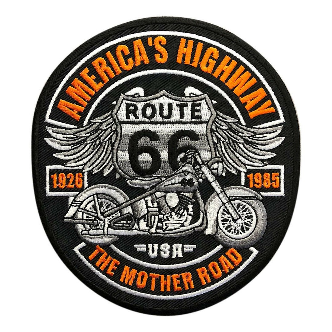 Route 66 the Mother Road Embroidered Iron on Sew on Biker MC Patch (5.0 ...