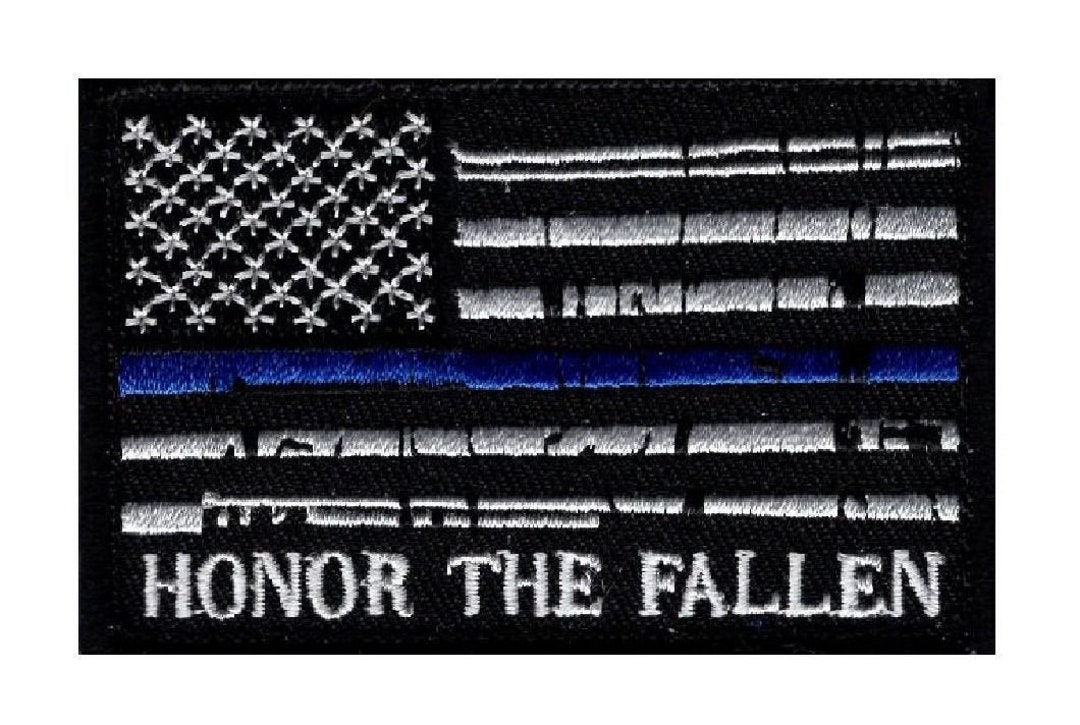 Honor the Fallen Thin Blue Line USA Flag 3.0 X 2.0 Inch Patch ...