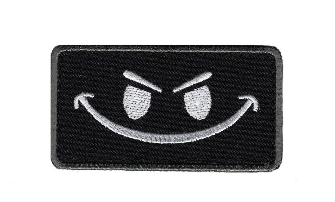Evil Smiley Face 3.0 Inch Patch (embroidered Hook) - Etsy