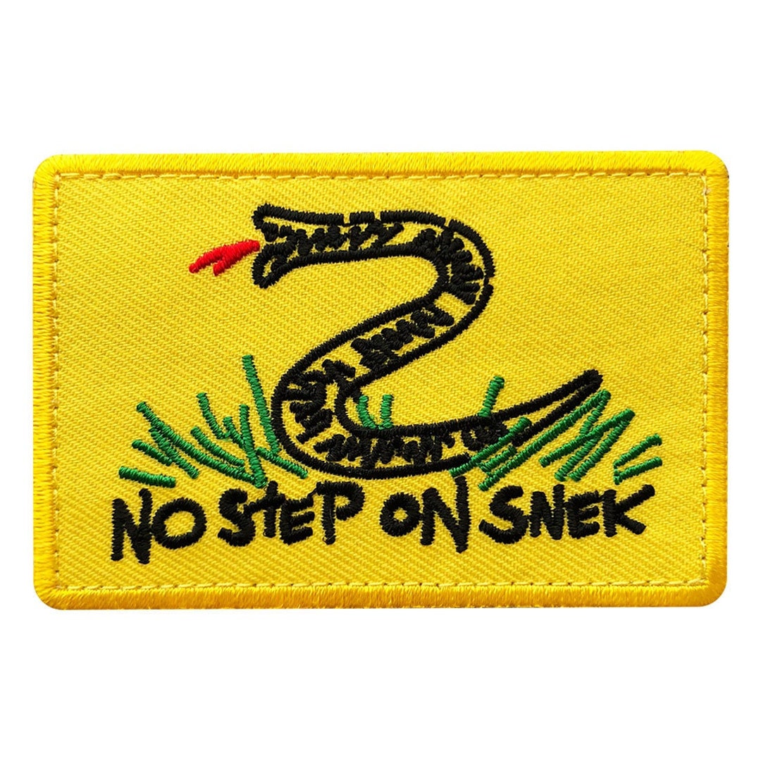 No Step on Snek Funny Snake Patch embroidered Hook - Etsy