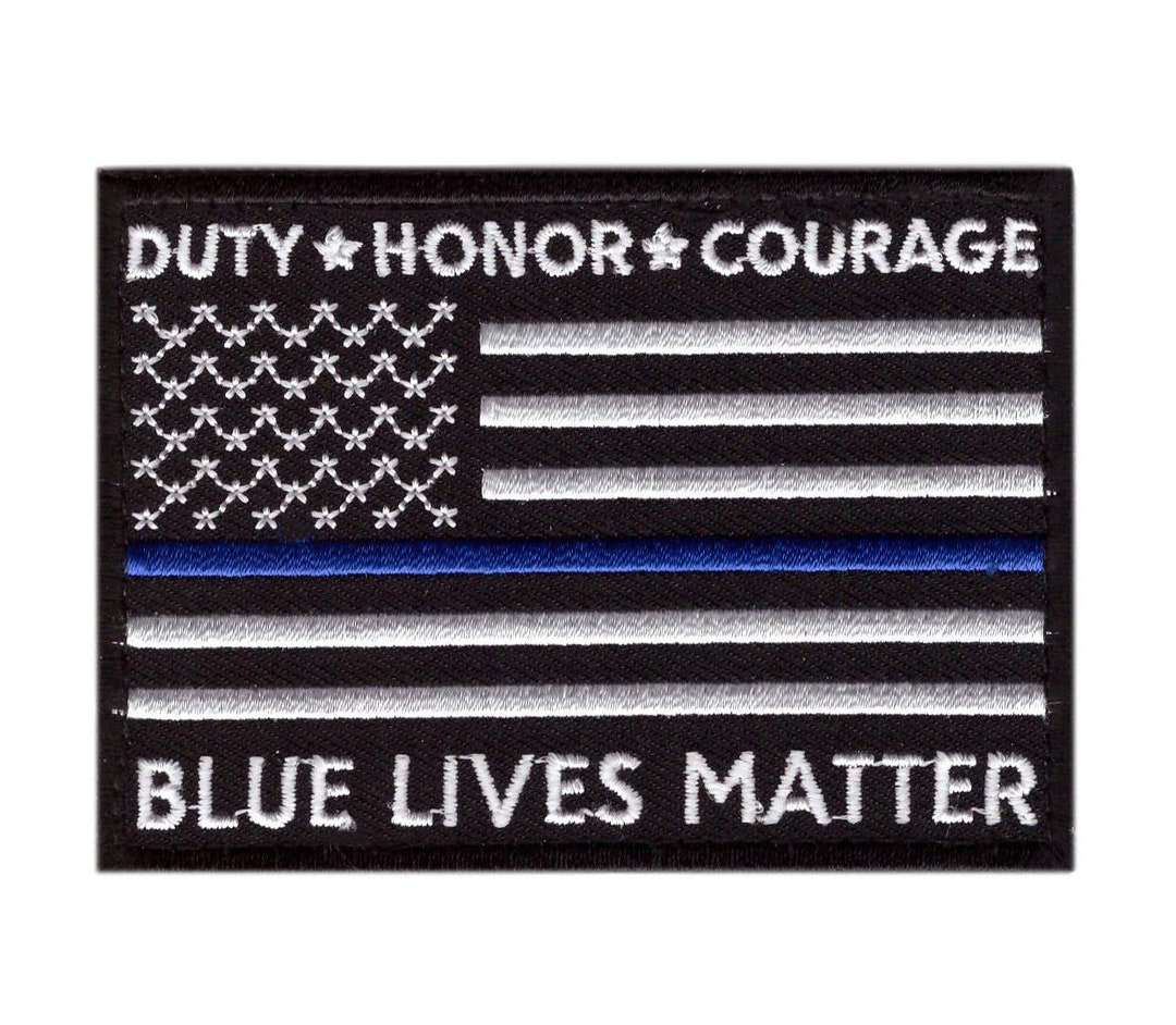 Duty Honor Courage Thin Blue Line Blue Lives Matter American Flag 3.5 ...