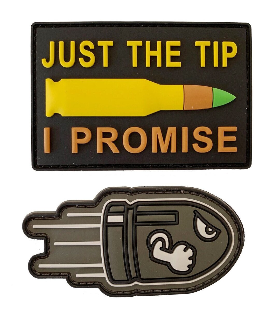 Just the Tip I Promise Angry Flying Bullet Patch [2 PC Bundle -3D-PVC ...