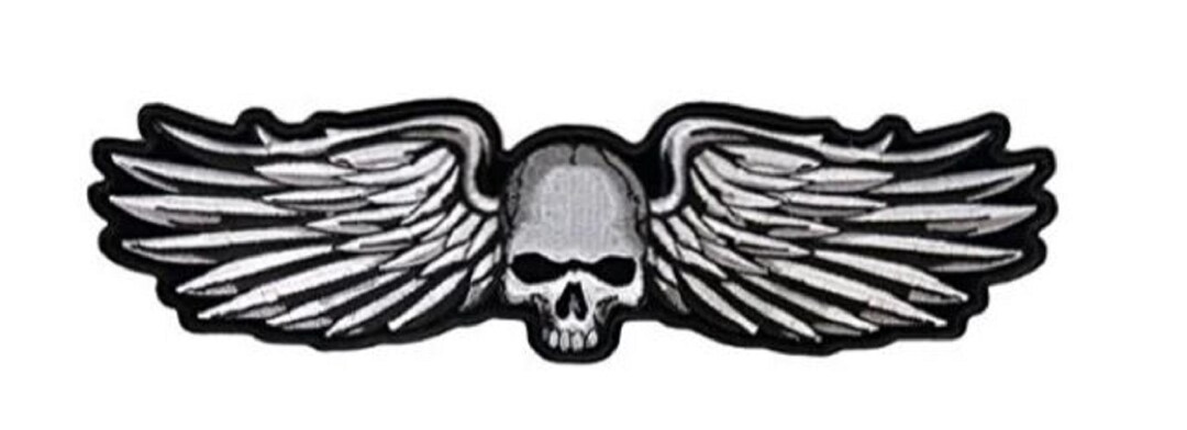 Skull and Wings 5 Inches Patch (embroidered Hook) - Etsy