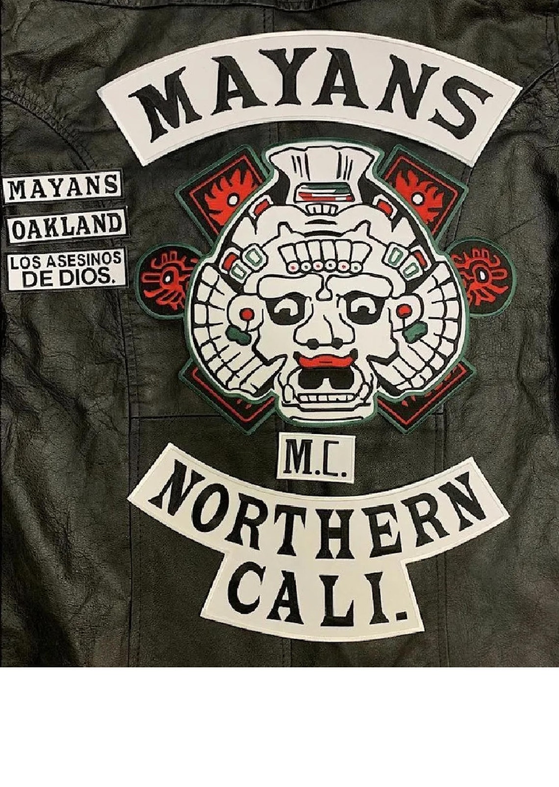 SOA Mayans Northern Cali MC Biker Jacket Vest Back Patch [7PC Black ...