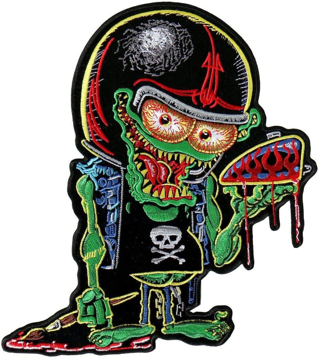 Low Brow Monster Embroidered Patch: Iron on Sew on (3.0 X 2.0 Inch) - Etsy