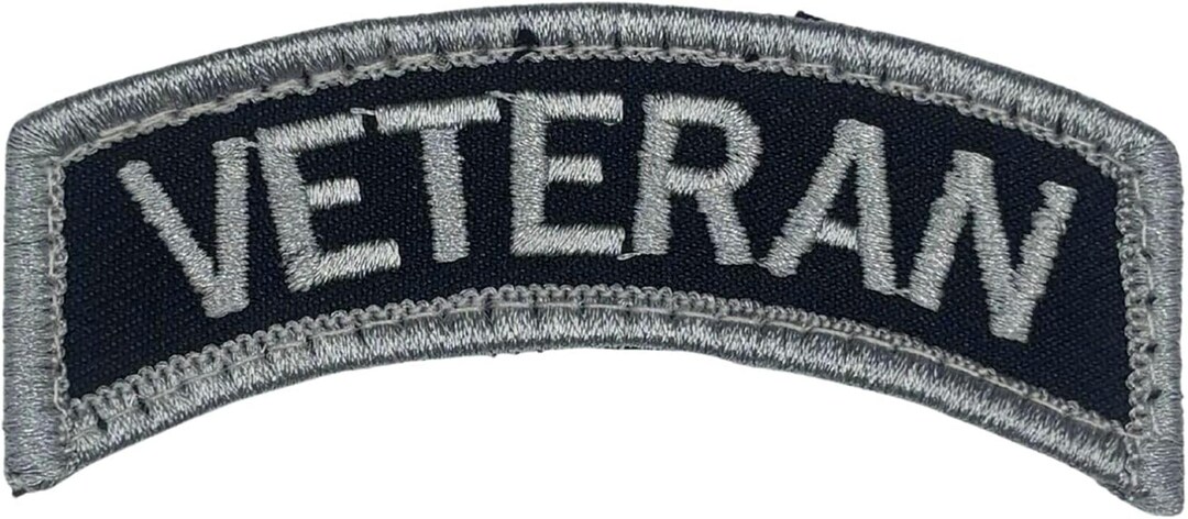 Veteran Grey Tab Rocker Patch 3.00 X 1.0 Inch Hook Fastener - Etsy