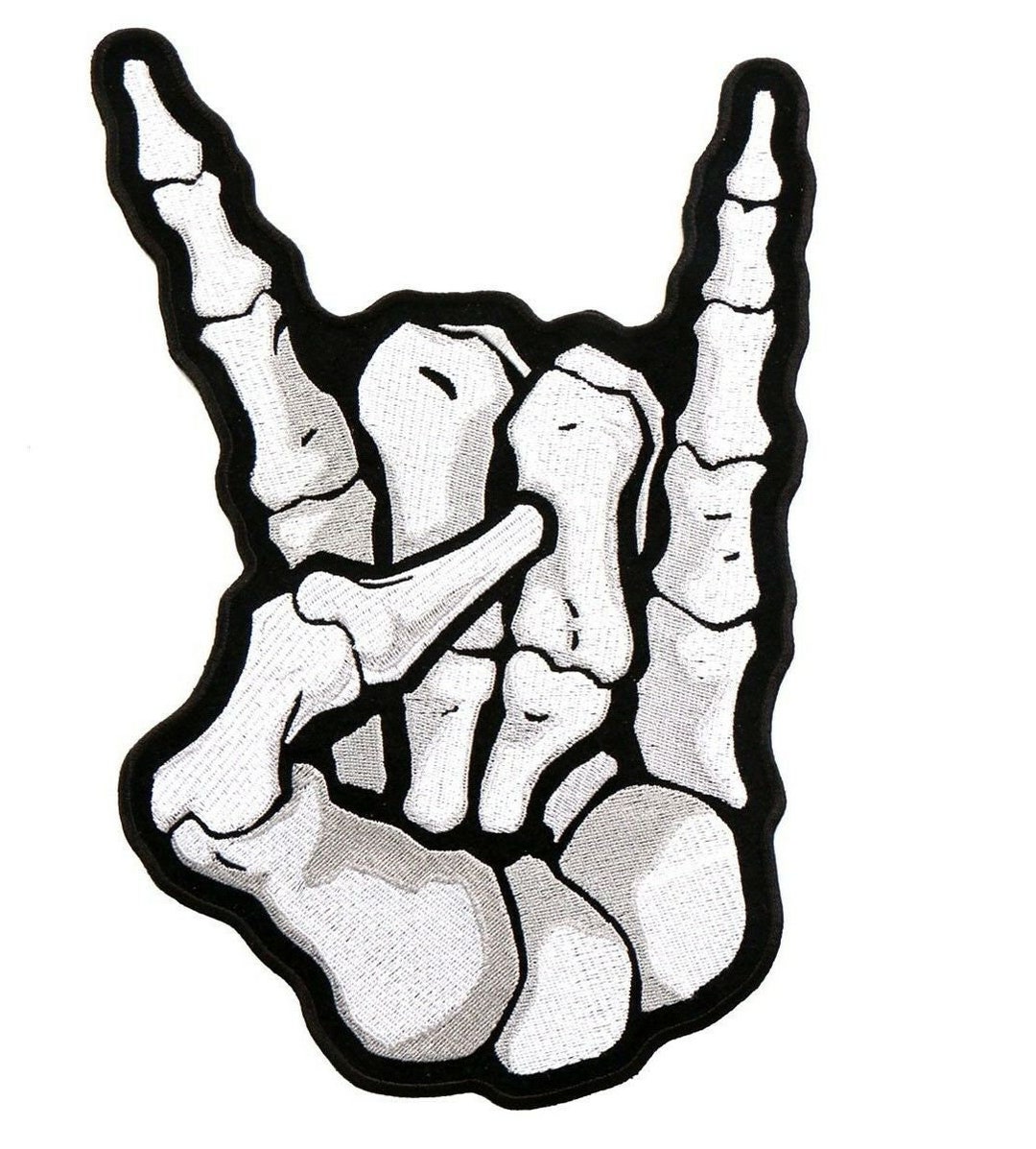 Skeleton Hand Devil Horns Jacket Vest Back Patch [iron on Sew on -11.0 ...