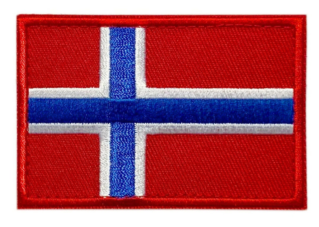 Norway Norwegian Flag Embroidered Patch 3.0 X 2.0 Hook Fastener - NF3 ...