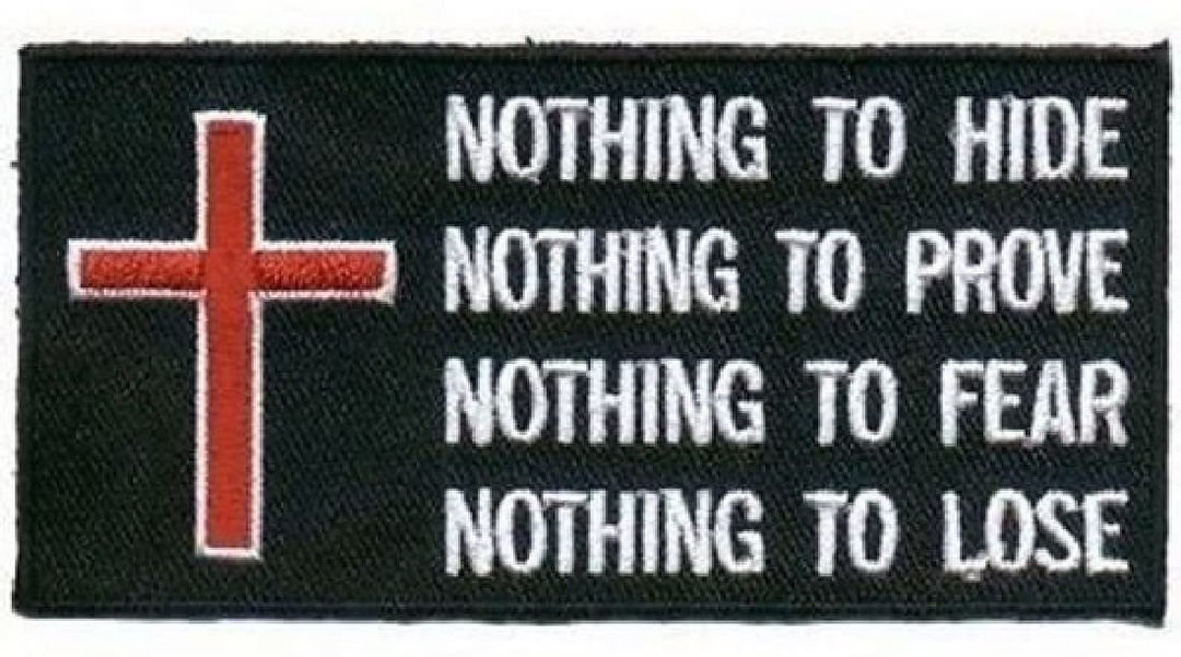 Christian Bible Patch: Nothing to Hide, Hook Fastener (4.0 X 2.0 Inch ...