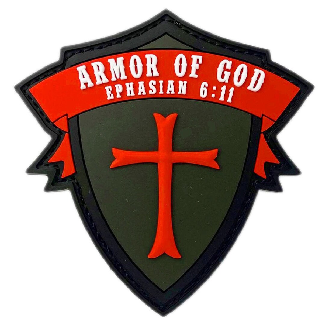 Armor of God USA Flag Christian 3.0 Inch Patch [PVC Rubber -hook ...