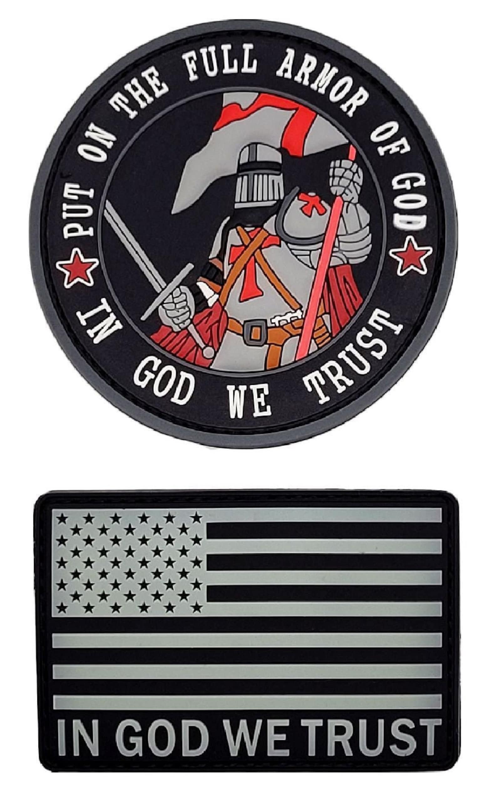 Armor of God PVC Patch: in God We Trust, Hook Fastener (2PC Bundle) - Etsy