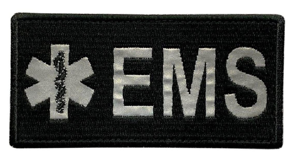 Reflective EMT EMS Paramedic Medic Patch [“hook Brand” Fastener - 4.0 X ...