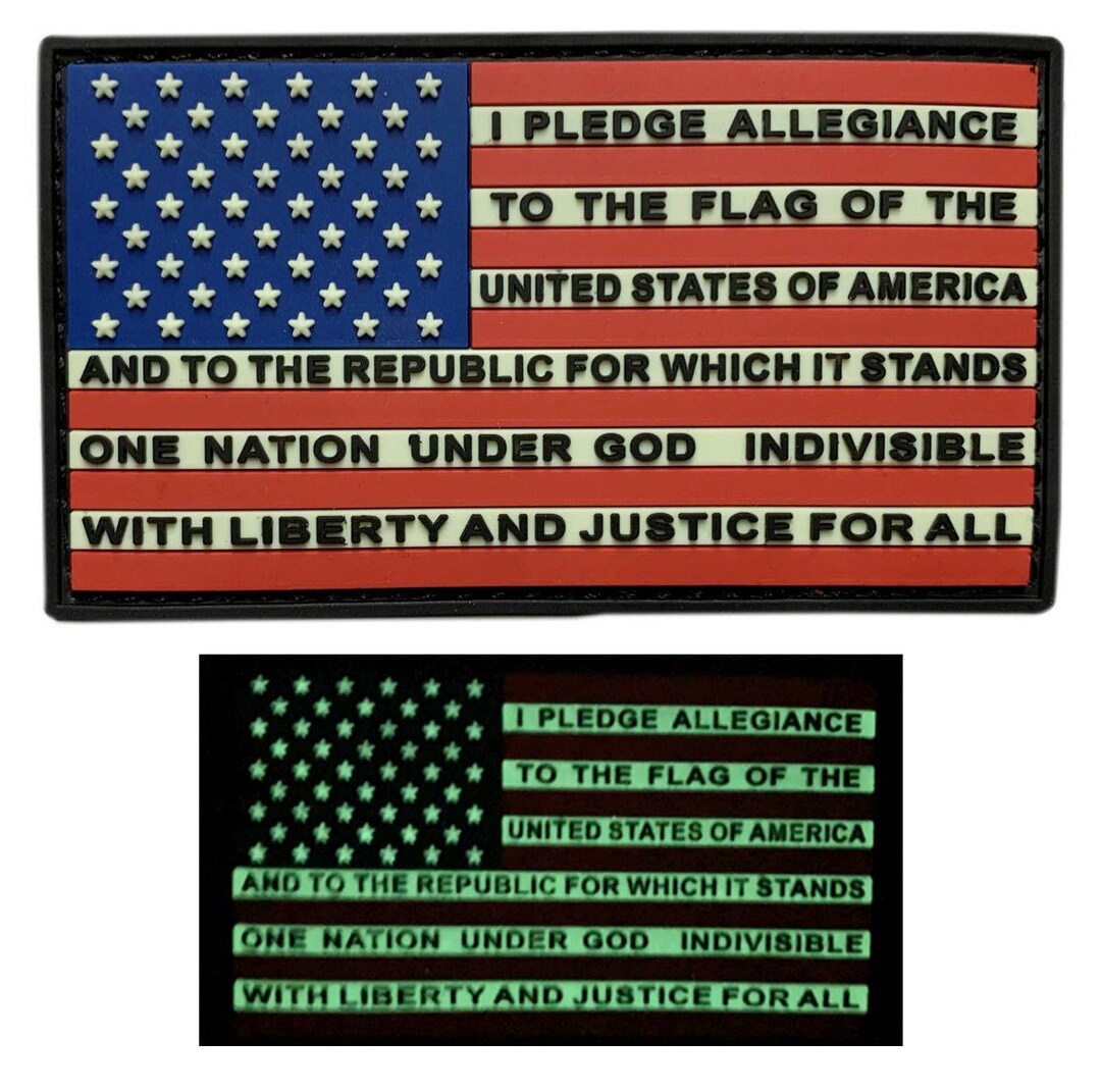 I Pledge of Allegiance Liberty Justice USA Flag 3.5 Inch Patch [3D PVC ...