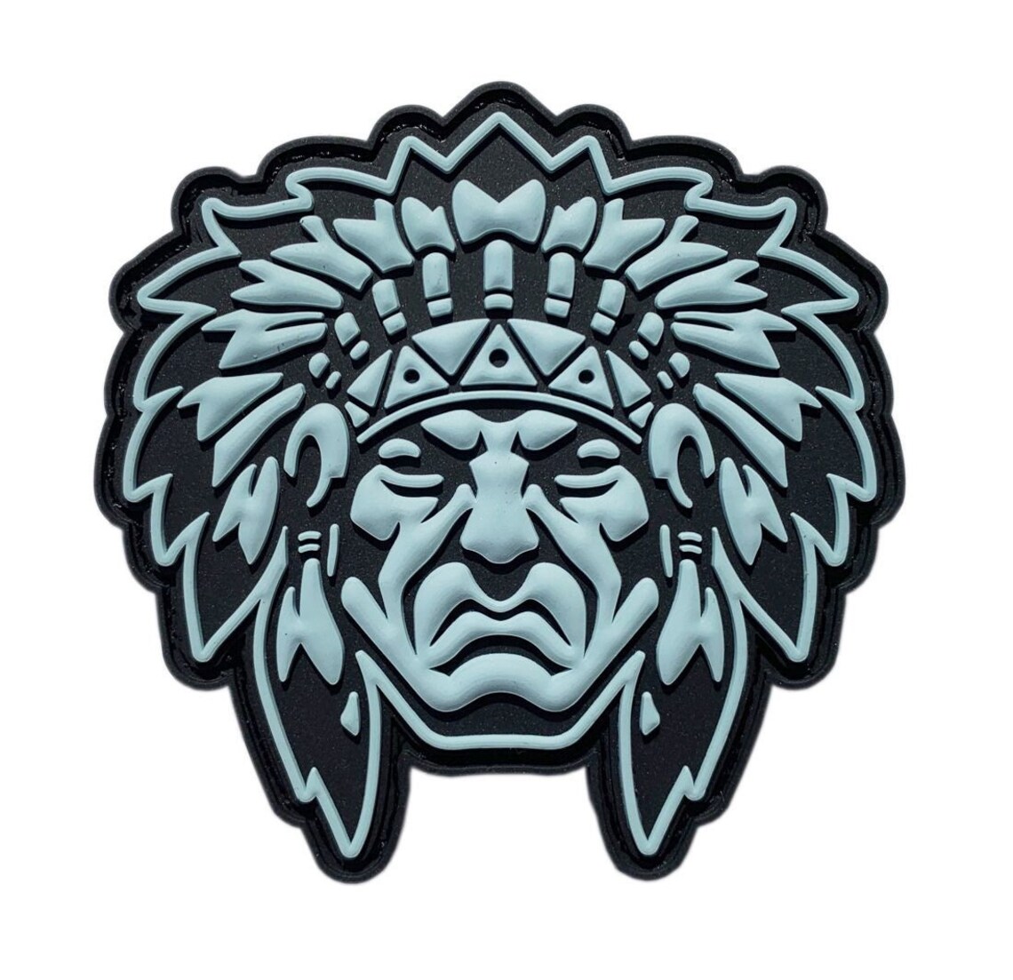 Indian Chief Skull Tactical Hook Patch 3D-PVC Rubber-3.0 X 3.0 J3 - Etsy
