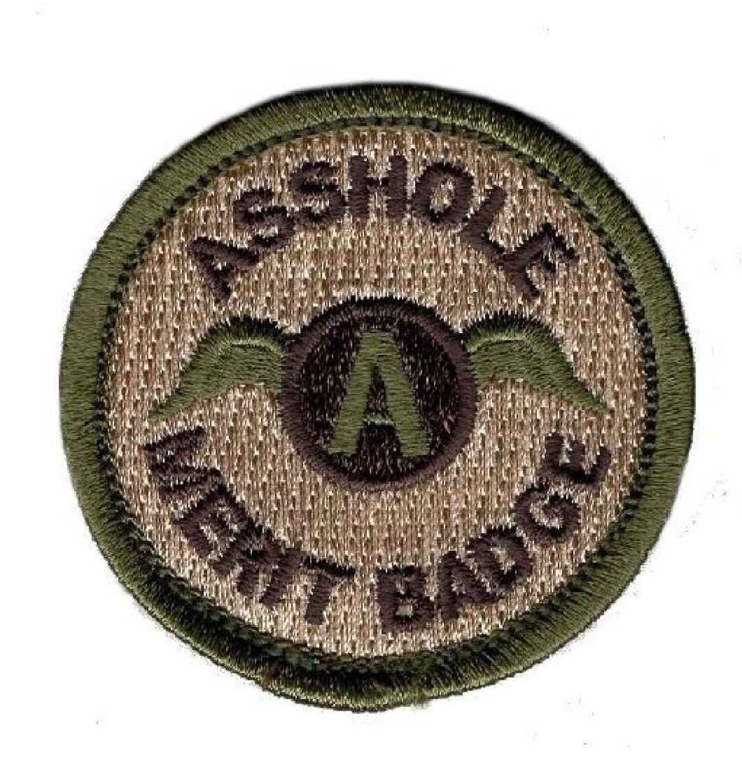Asshole Merit Badge 2 Inch Patch Embroidered Hook Fastener - Etsy