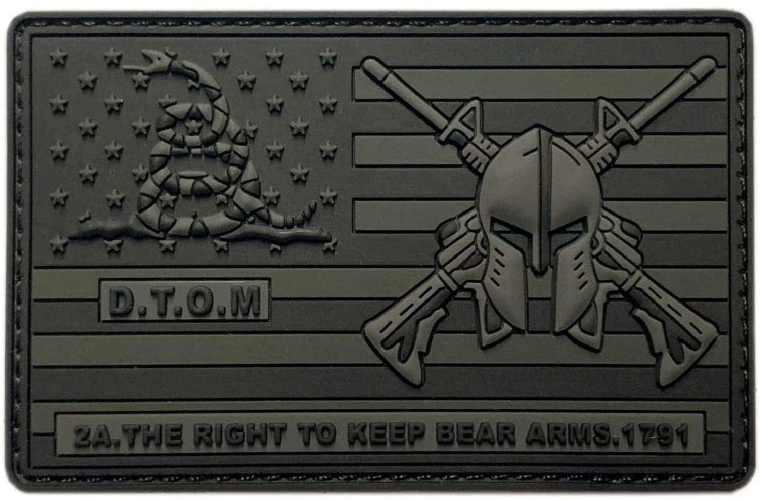D.T.O.M USA Flag Molon Labe Right to Keep Bear Arms 3.5 Inch Patch [3D ...