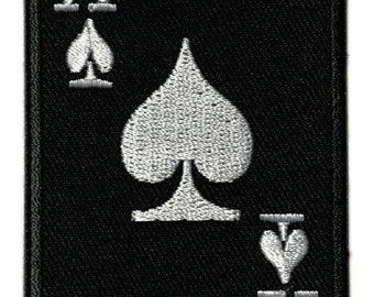 Ace of Spades Iron on Patch on Cowhide Leather - Etsy
