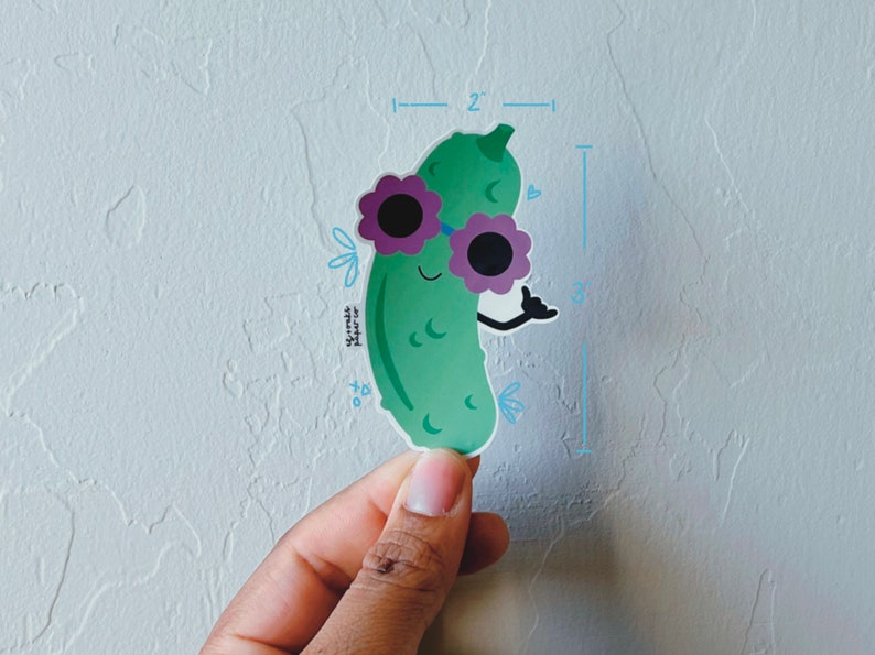 Funny Pickle Sticker | Cool Pickle Sunglasses Decal | Waterproof Vinyl ...