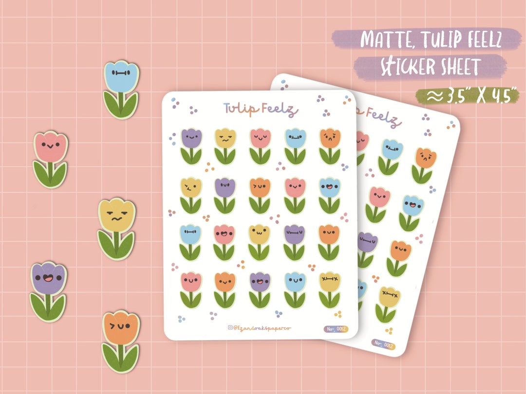 Tulip Feelz Matte Sticker Sheet | Cute Journal Stickers - Etsy