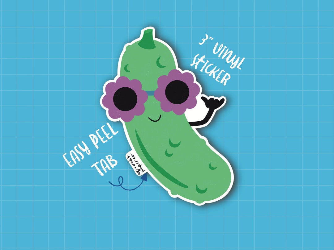 Funny Pickle Sticker | Cool Pickle Sunglasses Decal | Waterproof Vinyl ...