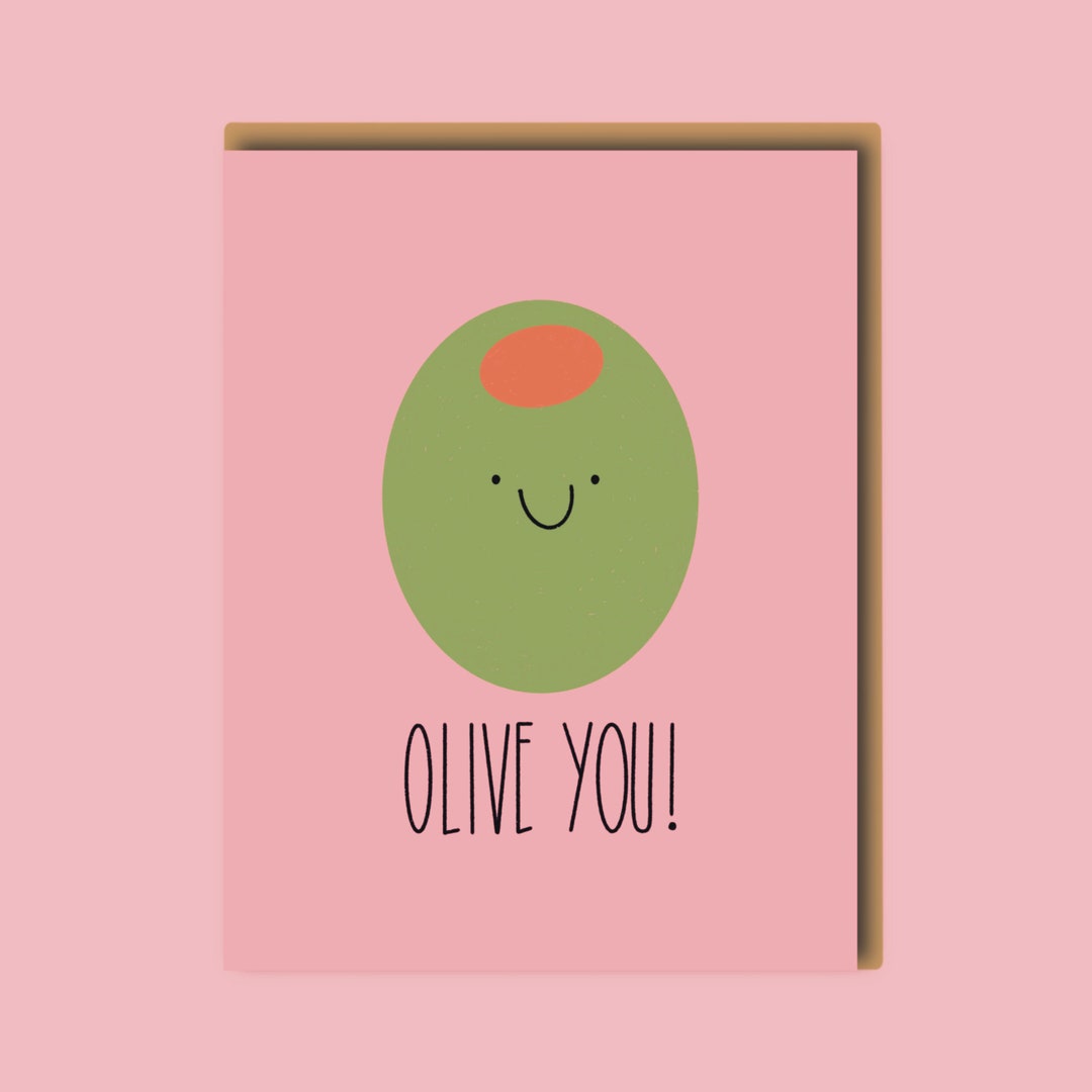Olive You Card, Anniversary Card, Valentines Day Card, Boyfriend Card ...