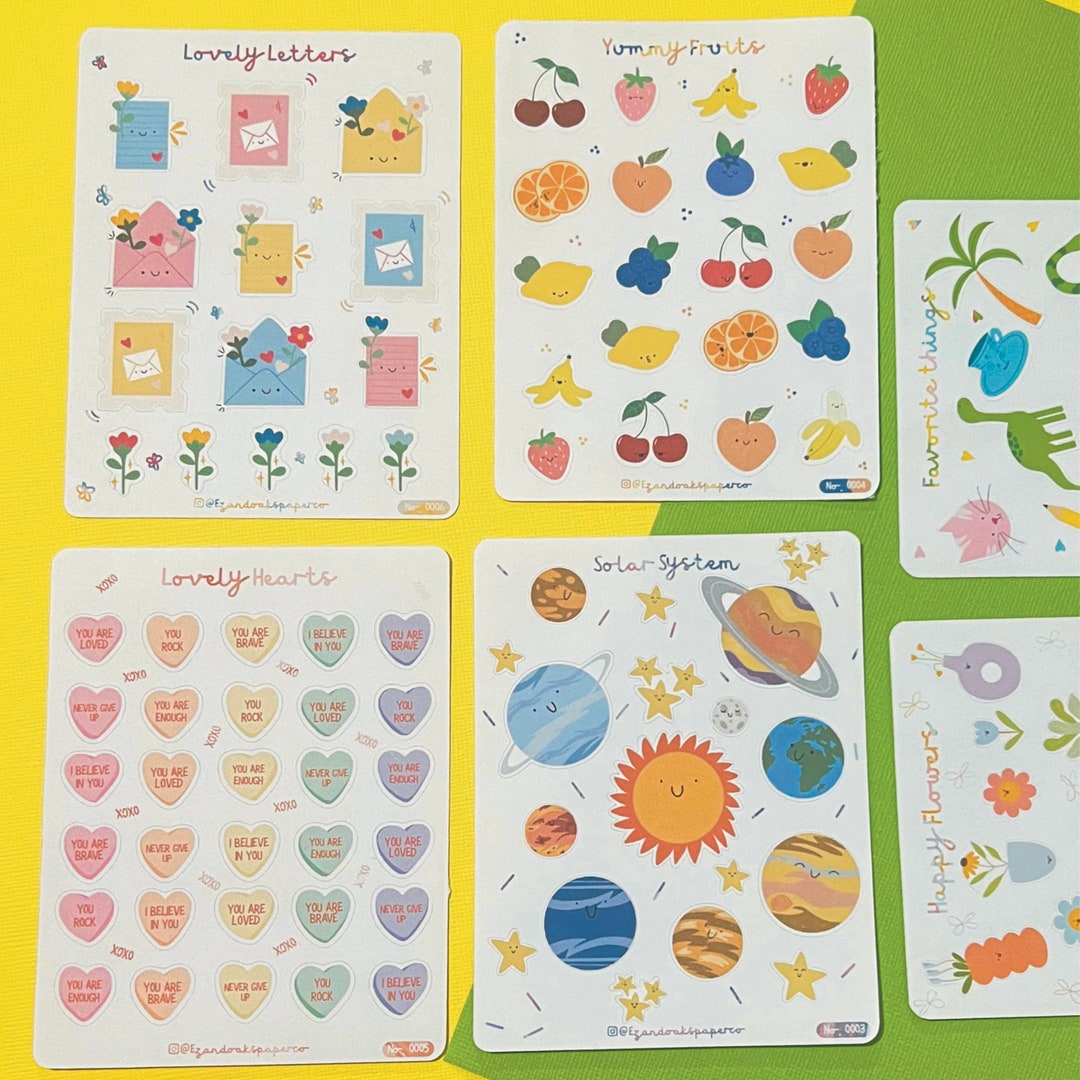 Sticker Pack Sticker Sheet Set 3 Matte Sticker Sheets Cute Kawaii ...