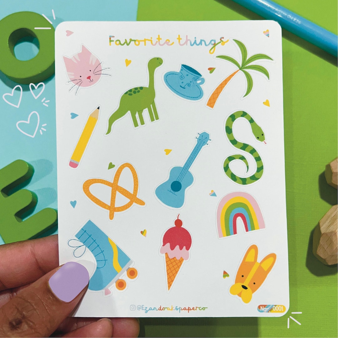 Favorite Things Matte Sticker Sheet Kawaii Stickers Stickers for Kids ...