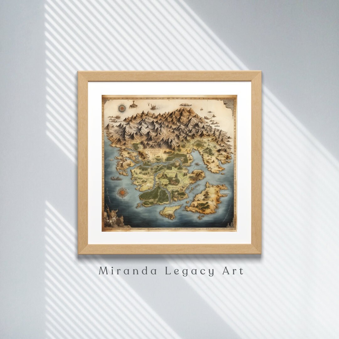 Vintage, Ancient Dungeons and Dragons Map of a Lost Continent to ...