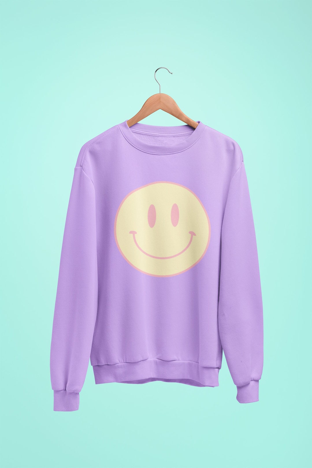 Smiley Face Oversized Sweatshirt - Etsy