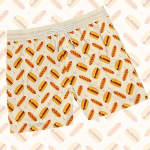 Hot Dog Print Shorts - Etsy