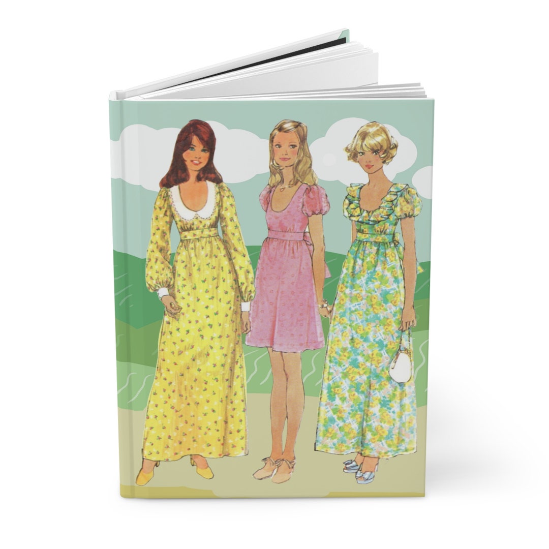 Hardcover Journal Daily Diary Retro 70s Flower Child Hippie Design ...