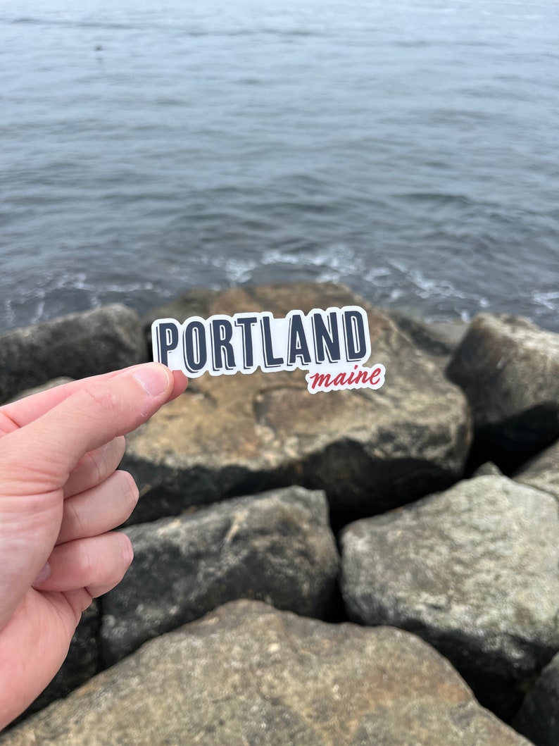 Portland Maine Clear Vinyl Sticker, 3.8x1.45 In. - Etsy