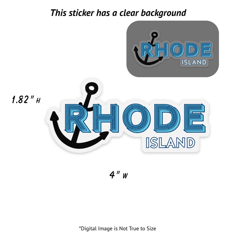 Rhode Island Anchor CLEAR Vinyl Sticker, 4x1.82 In. - Etsy