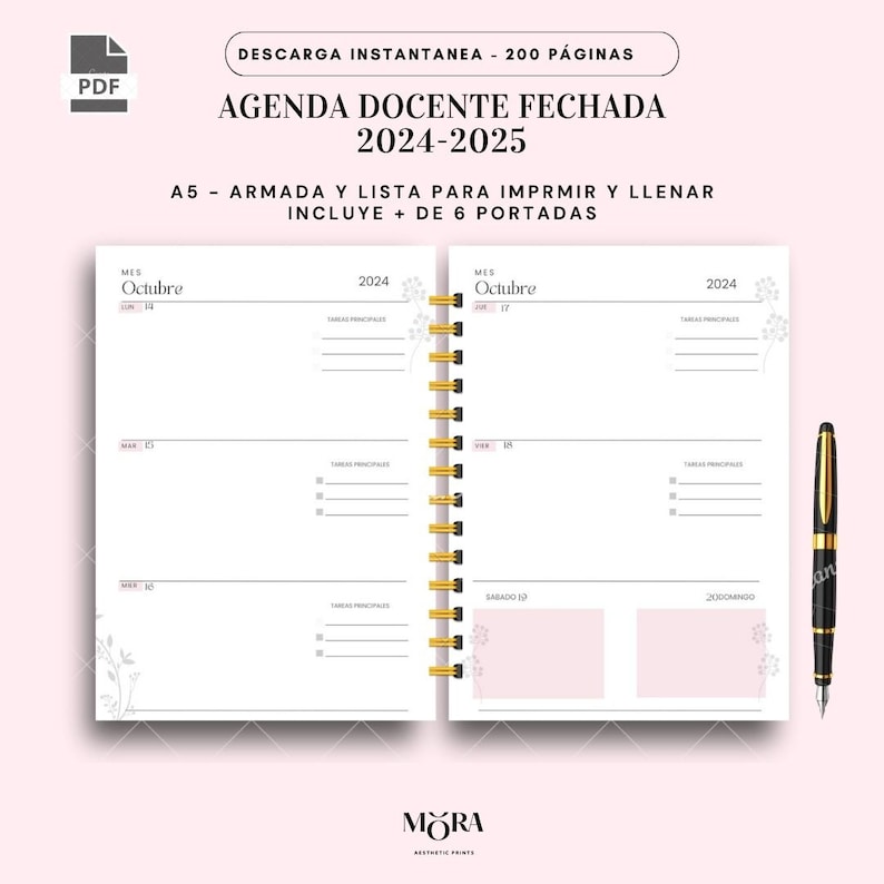 PDF 2024-2025 Agenda de docentes Mujer FECHADO 9 Portadas Armada y ...